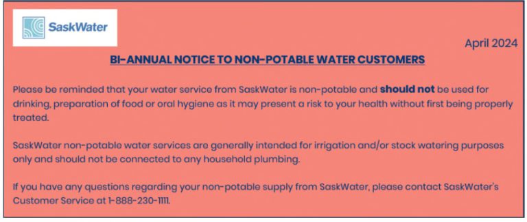 SaskWater Notice – Resort Village of Shields